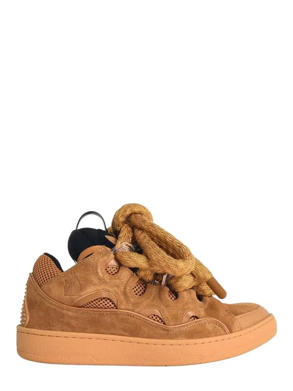 LANVIN Curb Lace-up Sneakers - Brown