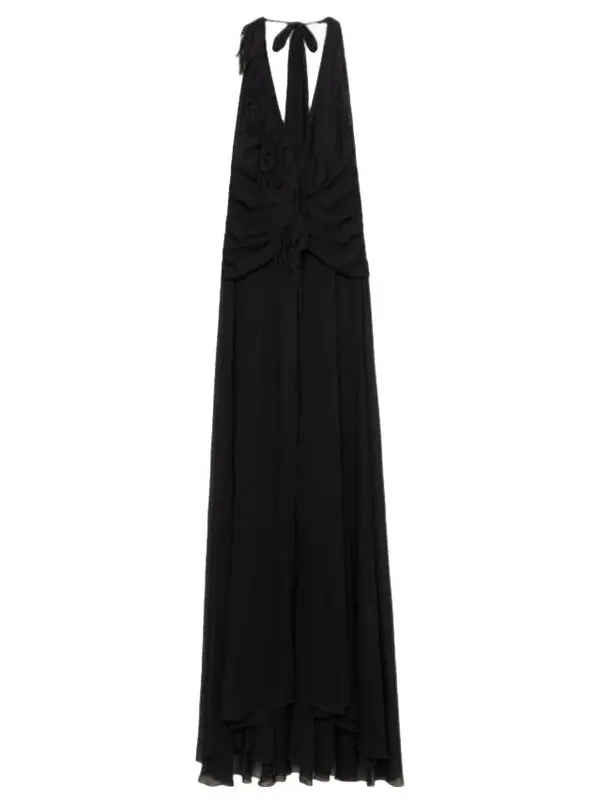 Blumarine Ruffled Maxi Dress - Black