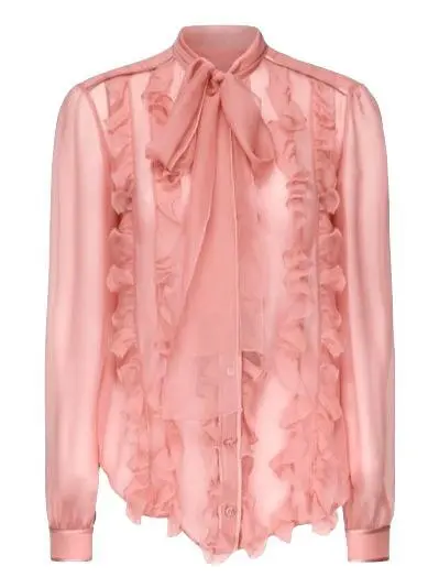 Dolce & Gabbana Ruffle Detailed Shirt - Pink