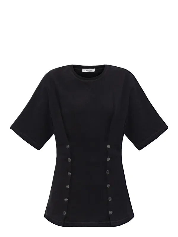 LANVIN Fitted T-shirt With Metal Appliqu - Black