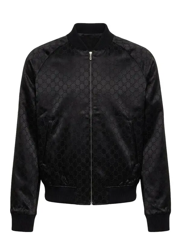 Gucci Monogrammed Zip-up Jacket - Black