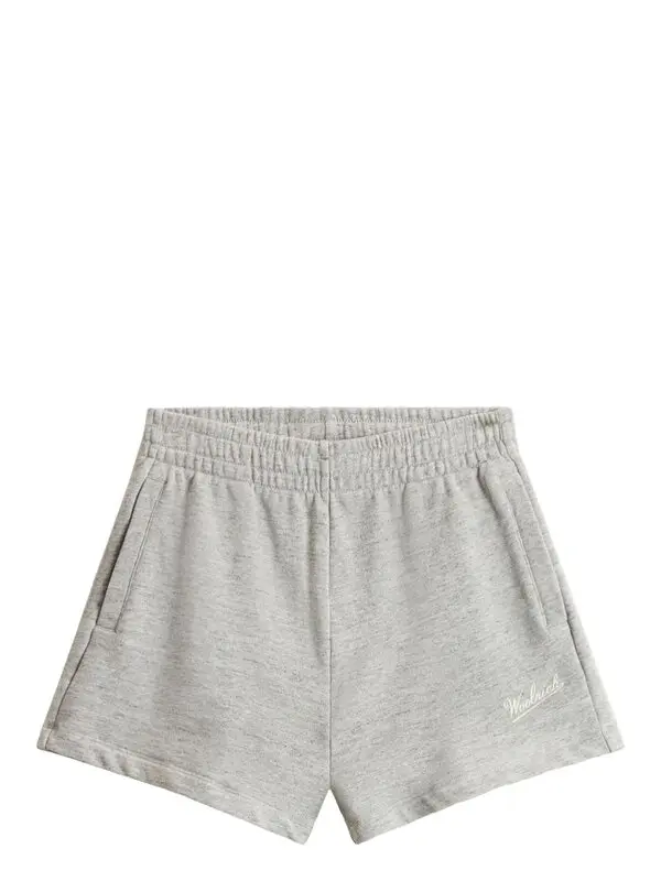 Woolrich Fleece Shorts With Logo Detail - Gray
