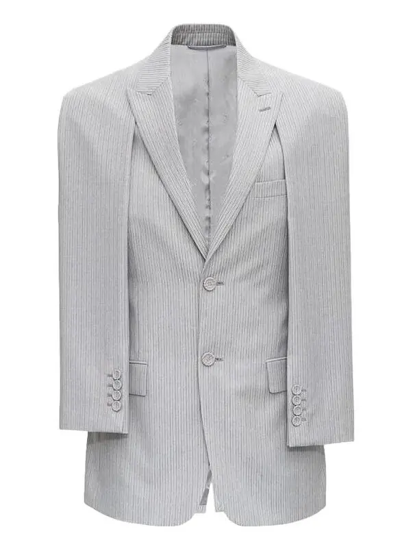 Dior Striped Sleeveless Jacket - Grey