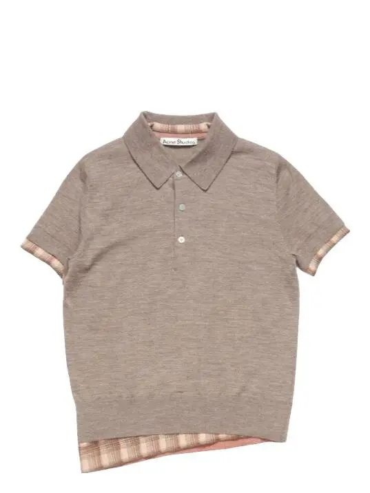 Acne Studios Layered Knitted Polo Shirt - Light Brown