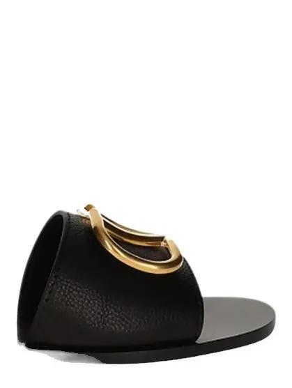 Valentino Garavani Vlogo Plaque Slip-on Sandals - Black