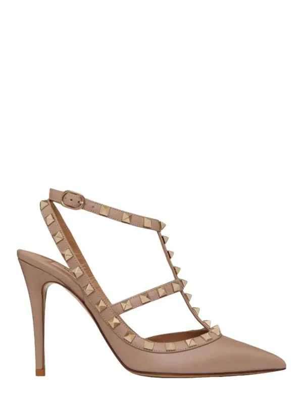 Valentino Garavani Rockstud Ankle Strap Pumps - Poudre