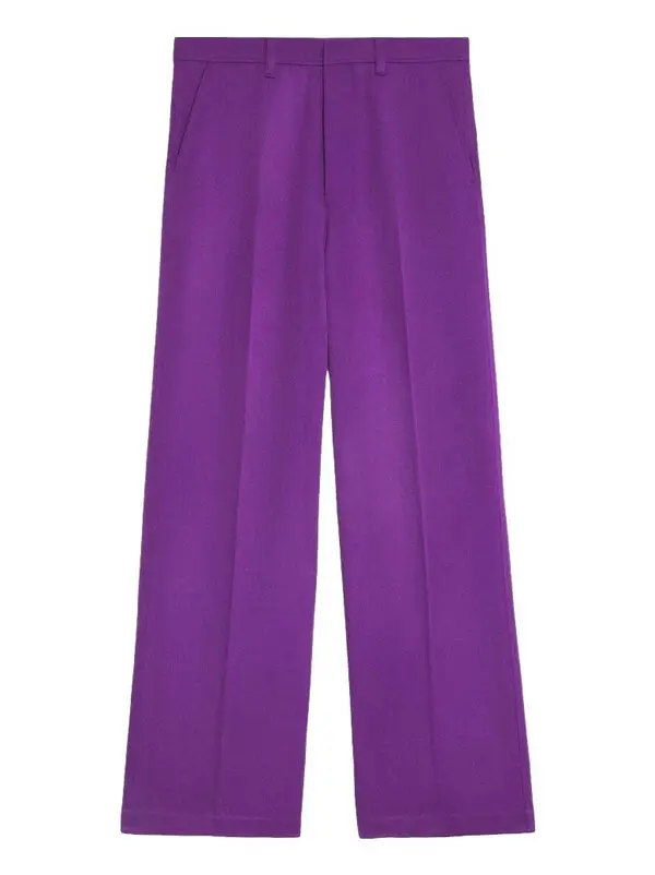 Ami High-waist Wide-leg Trousers - Purple