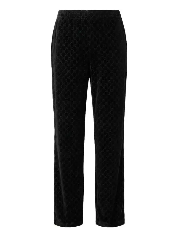 Gucci Gg Velvet Devoré Sportswear Pants - Black