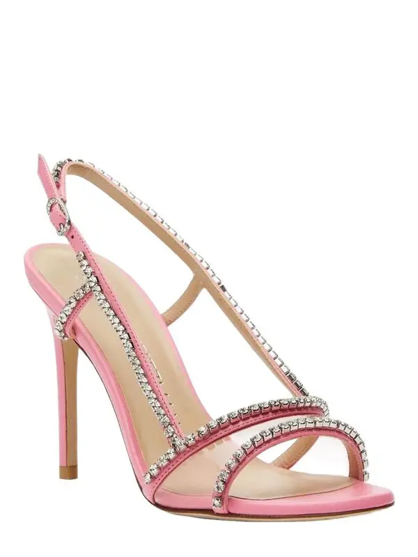 STUART WEITZMAN Mondrian Glam Crystal-embellished 100mm Sandals - Nude