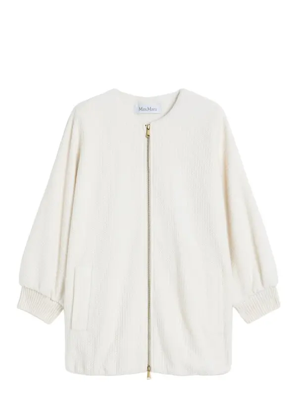 Max Mara Cirino Zip-up Knitted Jacket - White