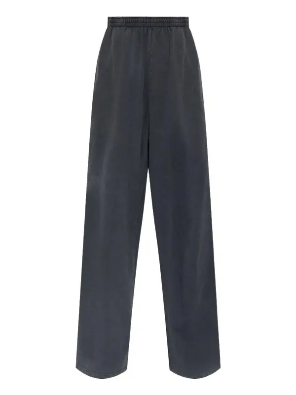 Balenciaga Wide-leg Logo Sweatpants - Black