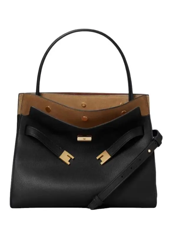 Tory Burch Small Lee Radziwill Double Tote Bag - Black
