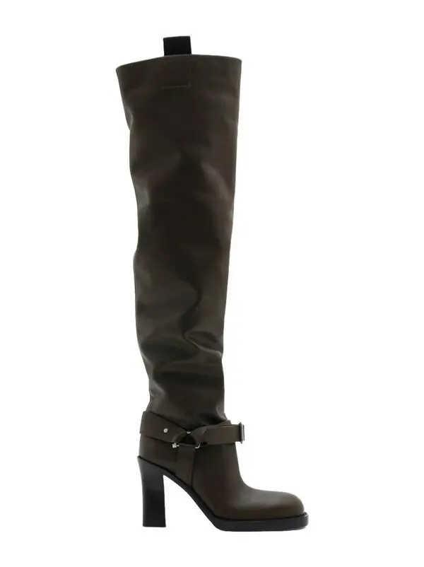 Burberry Buckle-strap Over-the-knee Boots - Comfortable Brown