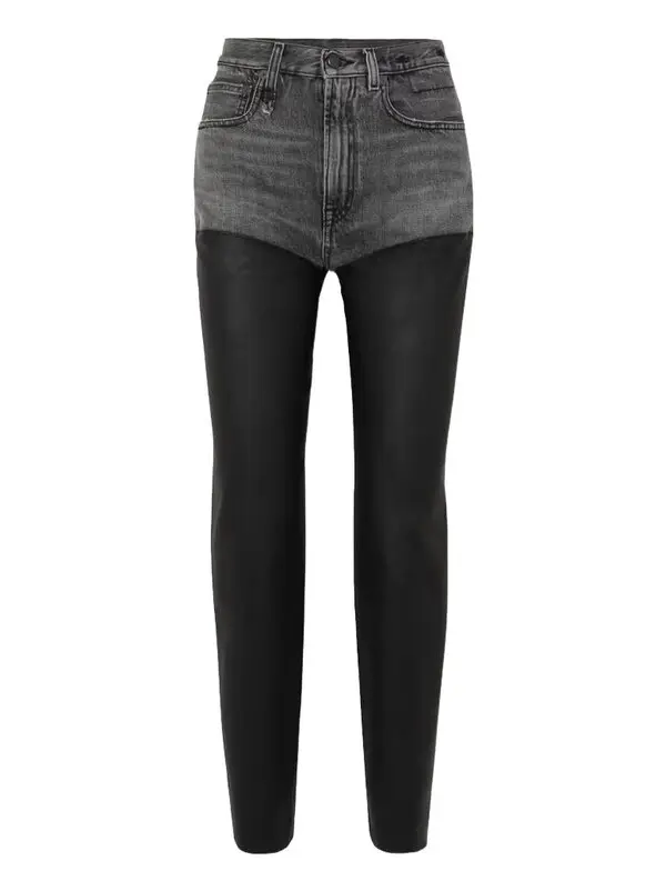 R13 Courtney Chaps Stitched Jeans - Black
