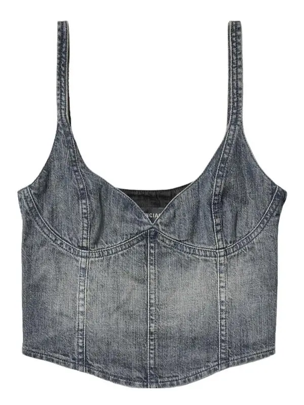 Balenciaga Sleeveless Corset Top - Blue
