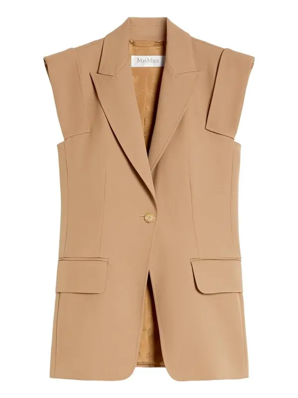 Max Mara Bergamo Single-breasted Vest - Camel