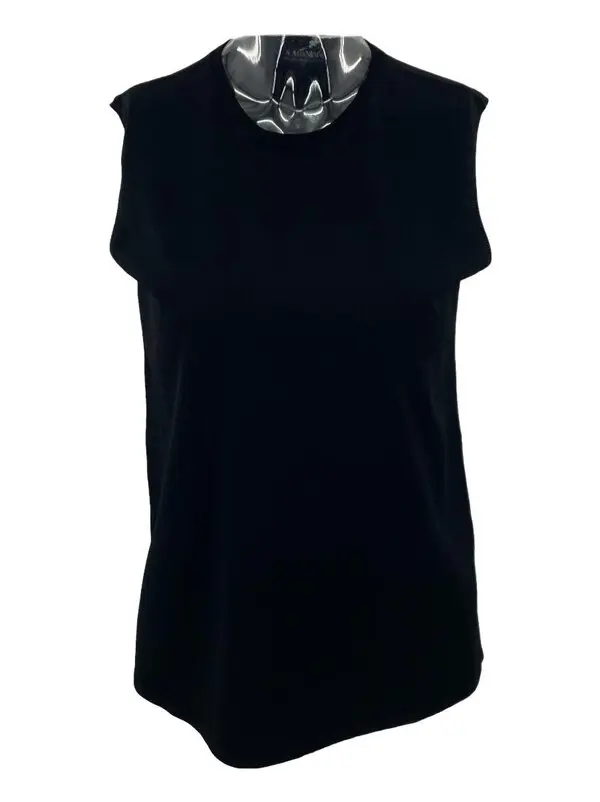 Max Mara Sleeveless Top With Ribbed Round Neck - Black