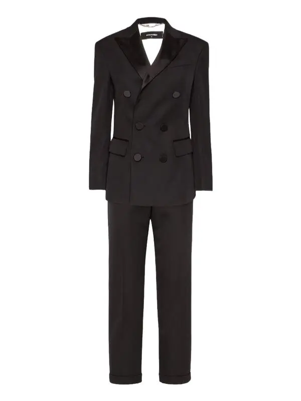 Dsquared2 Boston Double-breasted Satin Suit - Black