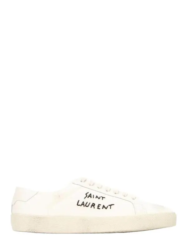 Saint Laurent Court Classic Sl/06 Embroidered Sneakers - Optic White