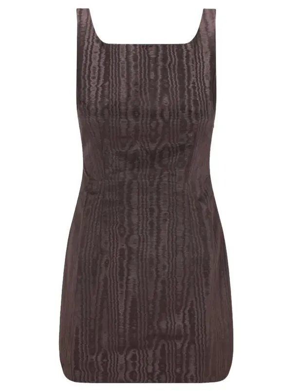 MARINE SERRE Geometric Neck Mini Sleeveless Dress - Brown