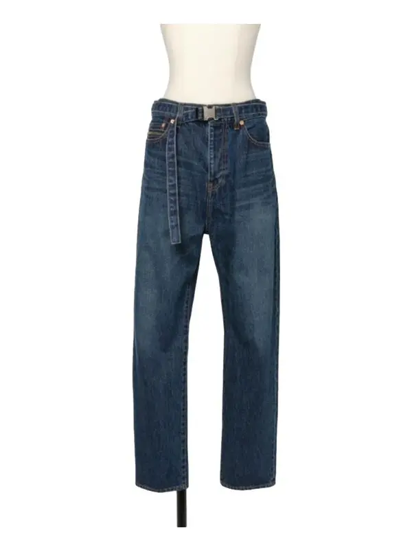Sacai Belted Straight Jeans - Blue