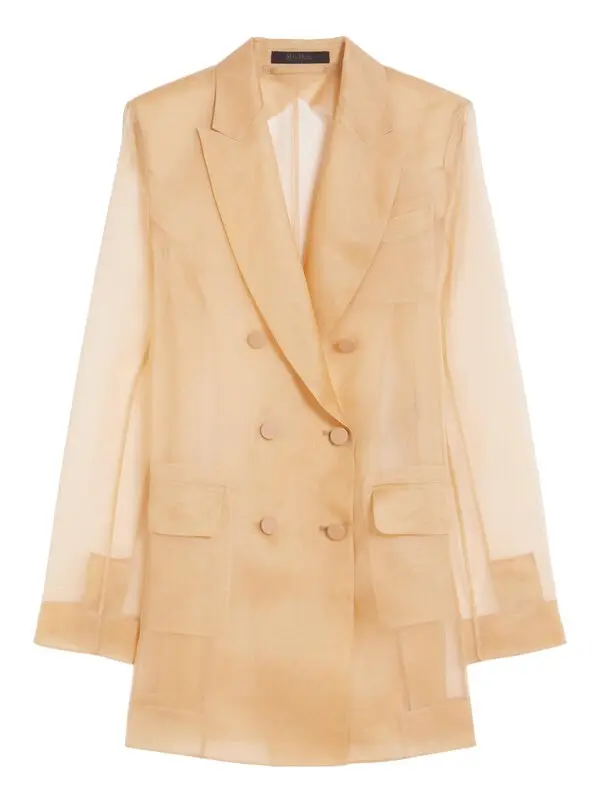 Max Mara Silk Organza Double-breasted Jacket - Camel