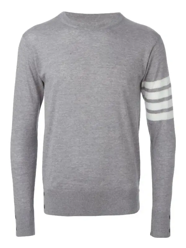 Thom Browne Four-bar Striped Pullover - Light Gray