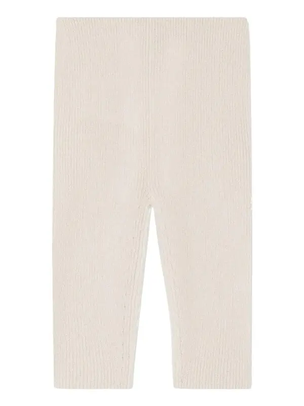 Bonpoint Ribbed Elastic Waist Casual Pants - White