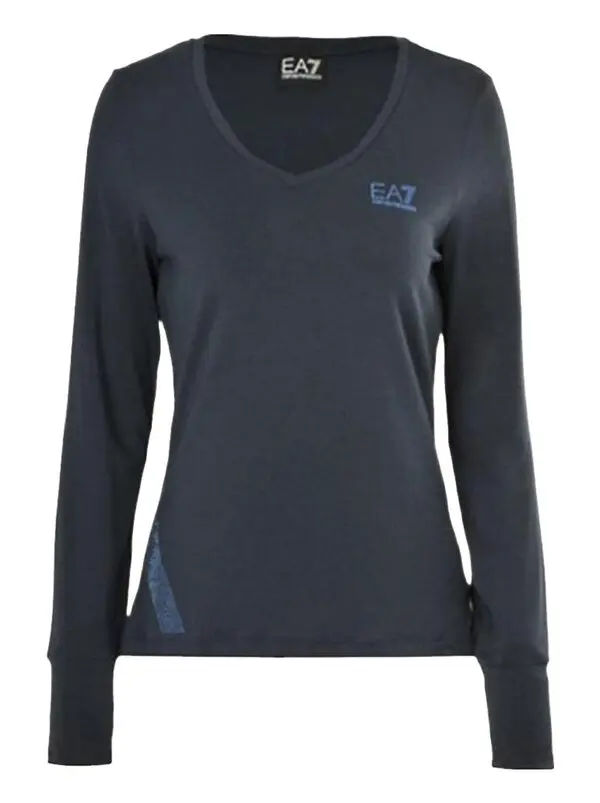 EA7 V-neck Long-sleeved T-shirt - Black