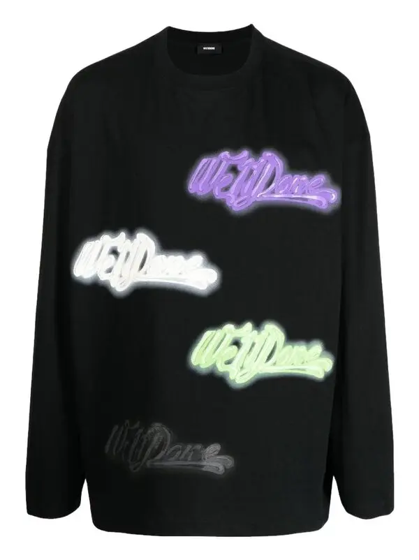 We11Done Graffiti-print Cotton T-shirt - Black