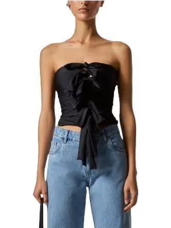 Coperni Strapless Front Tie Blouse - Black