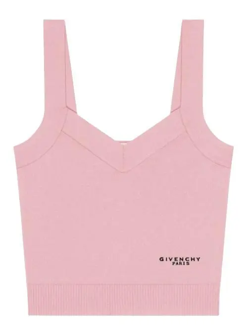 Givenchy V-neck Ribbed Tank Top - Light Pink
