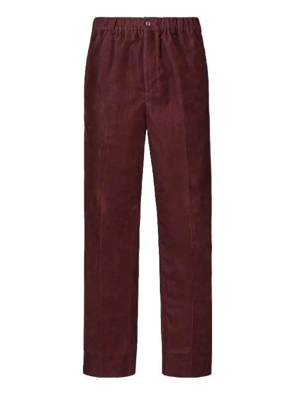 Fendi Straight-leg Corduroy Trousers - Wine Red