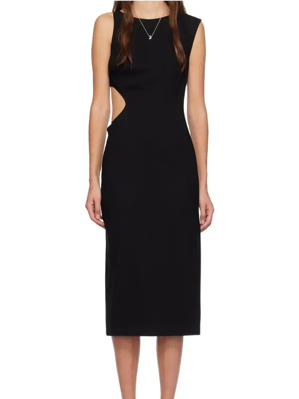 ST. AGNI Cutout Midi Dress - Black