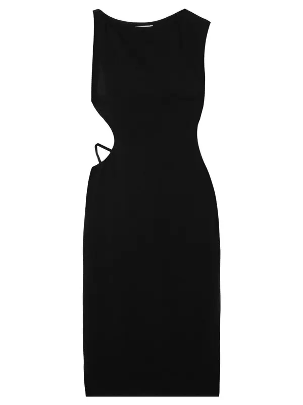 ST. AGNI Arc Cut-out Detailed Sleeveless Midi Dress - Black