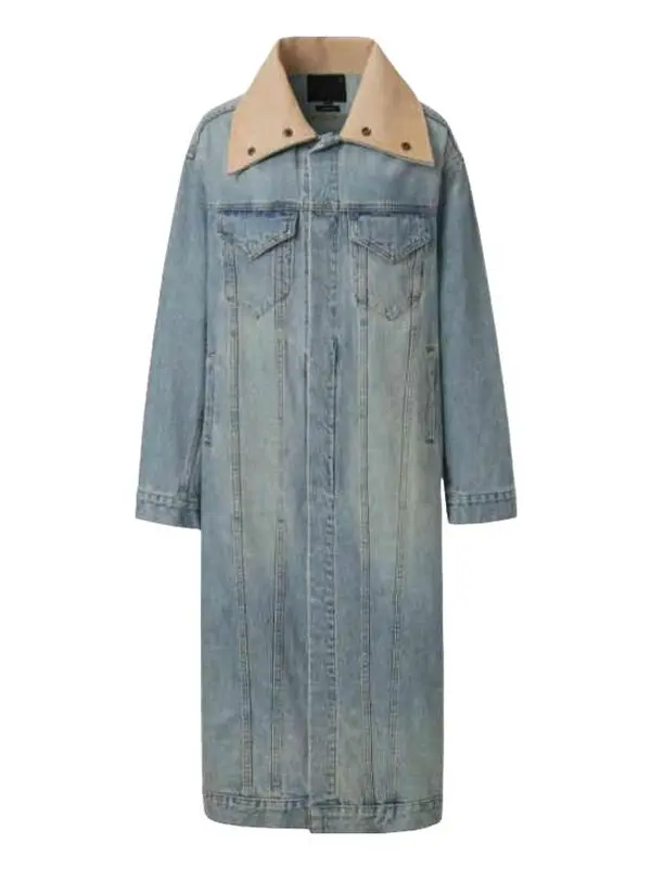 R13 Long Sleeved Denim Coat - Light Blue