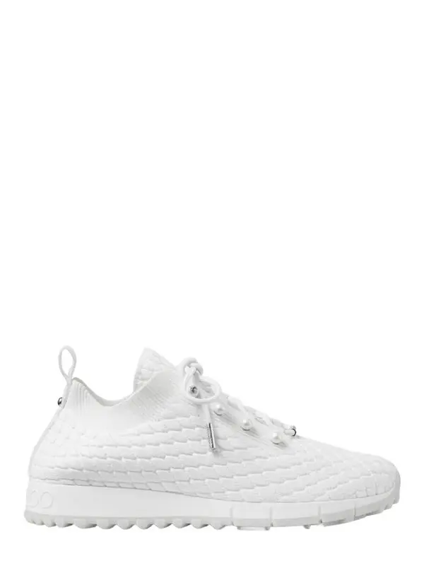 JIMMY CHOO Textured Knit Trainers - X White