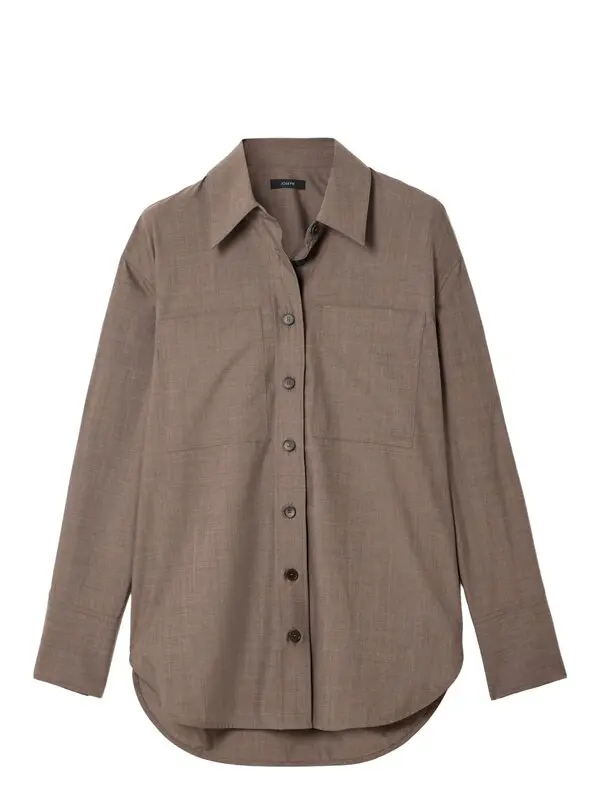 JOSEPH Herold Wool Shirt - Brown