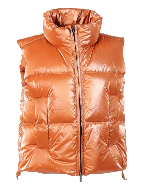 K-WAY Pearly Zip-up Puffed Gilet - Orange