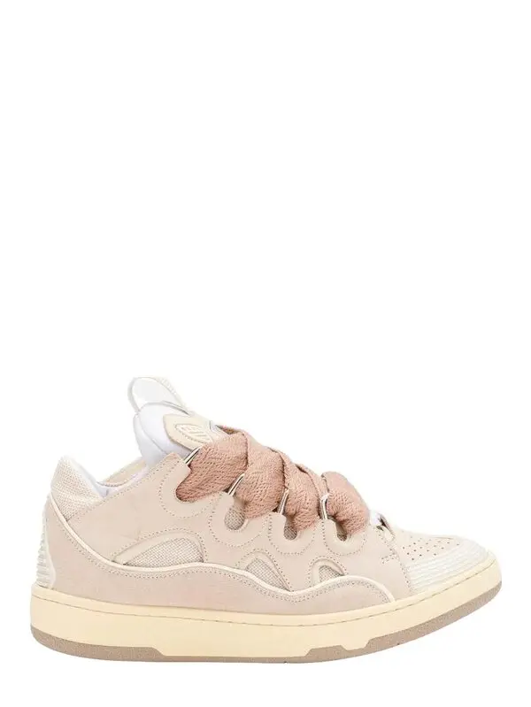 LANVIN Leather Curb Sneakers - Nude