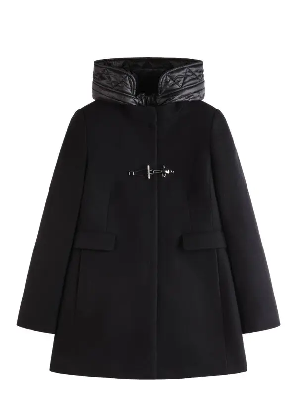 FAY Long Sleeved Hooded Coat - Black