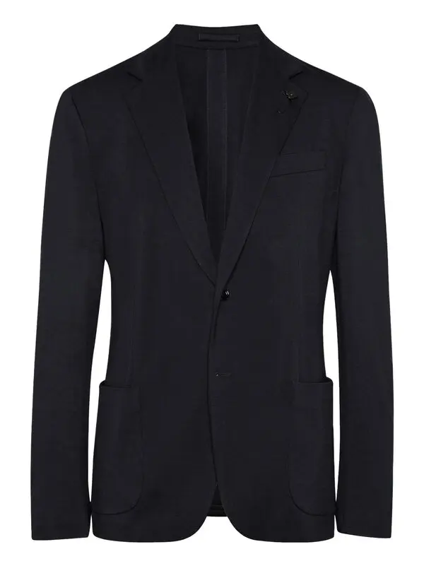 LARDINI Wool Blazer With Drawstring Waist - Black
