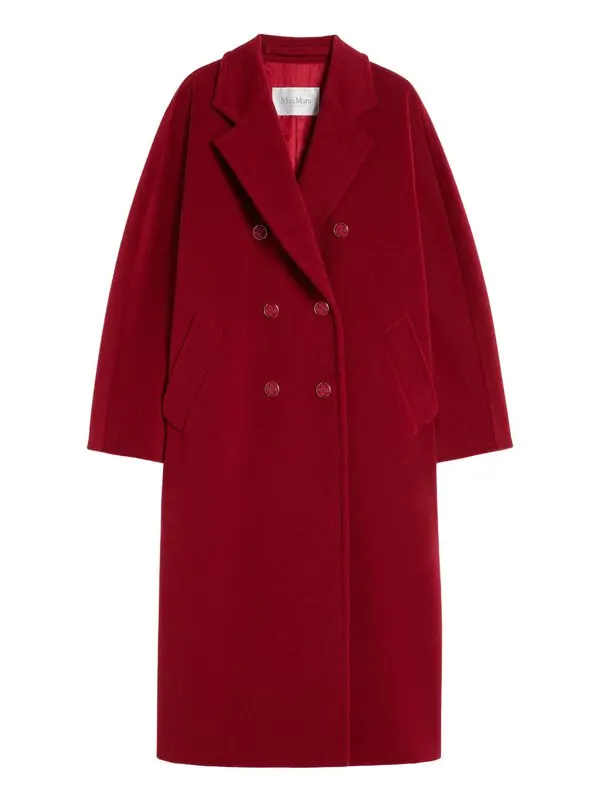 Max Mara Double-breasted Belted Long Coat - Deep Red