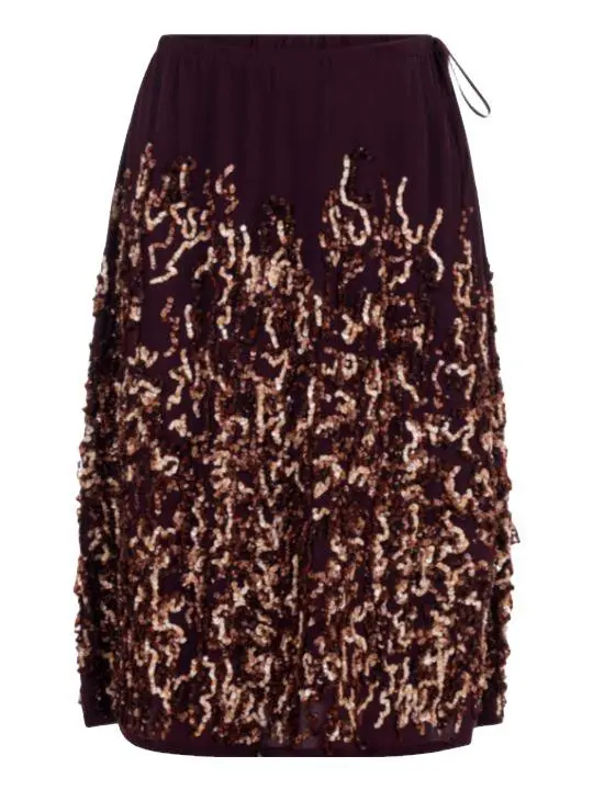 Dries Van Noten Embellished Midi Skirt - Black