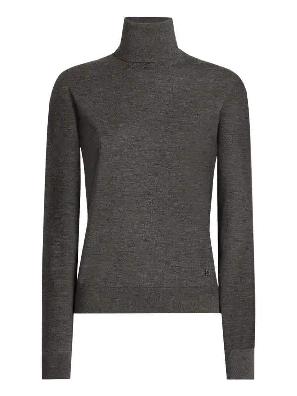 Dolce & Gabbana Ribbed Knit Turtleneck Sweater - Grey