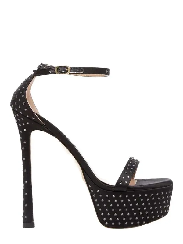 STUART WEITZMAN Embellished Platform Stiletto Sandals - Black