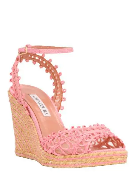 AQUAZZURA Kahlo Espadrille Wedge 105 - Pink