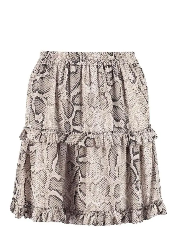 Michael Kors Snakeskin-print Mini Skirt - Nude