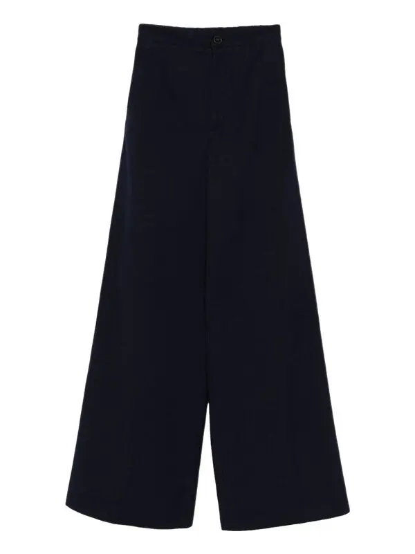 FORTE_FORTE Wide-leg Elasticated Waistband Trousers - Navy Blue