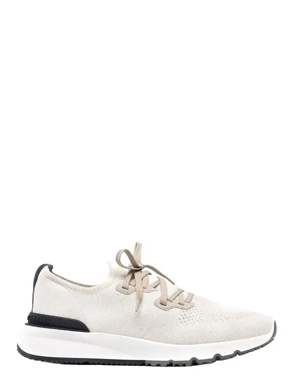 Brunello Cucinelli Lace-up Sock Sneakers - White